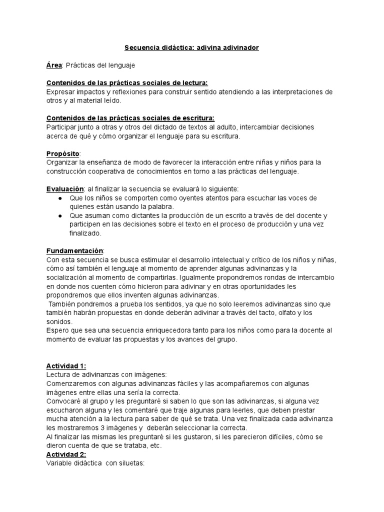 Adivina Adivinador | PDF | Comunicación | Aprendizaje
