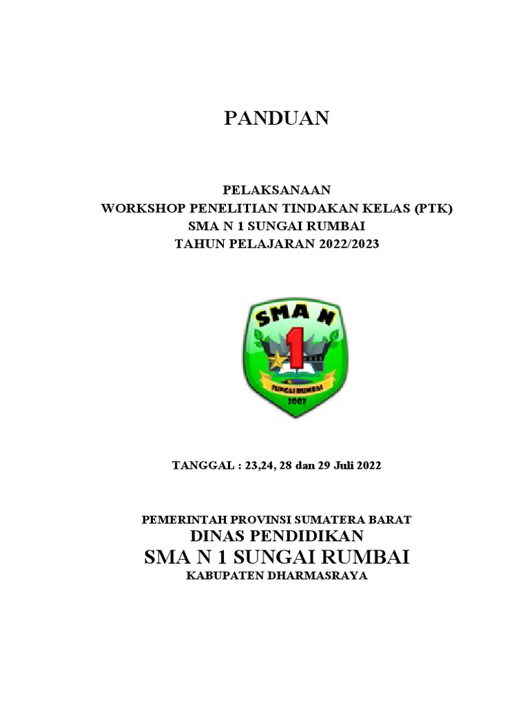 Workshop PTK SMA N 1 Sungai Rumbai | PDF