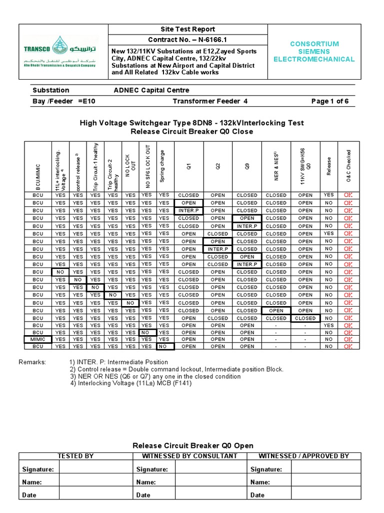 132KV - Interlock - Trafo Feeder E10 | PDF | Electrical Substation ...
