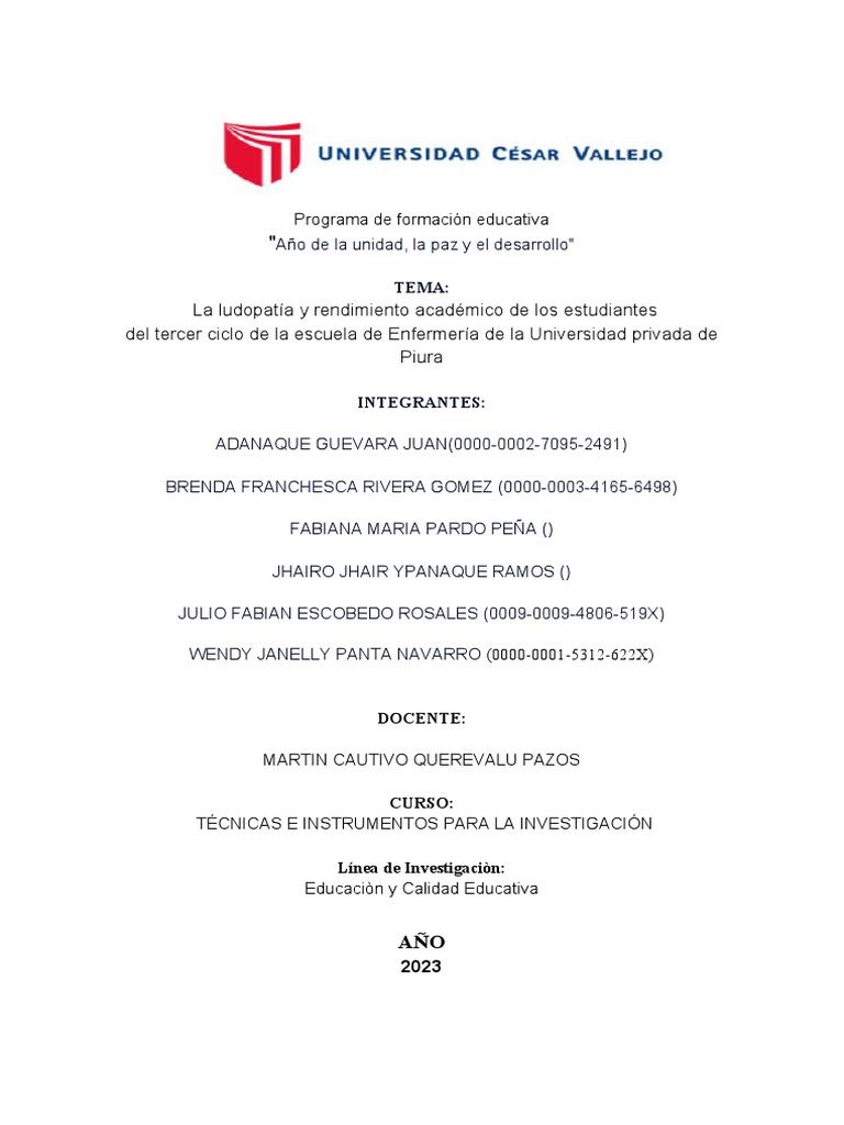 A5 Equipo 5 | PDF | Problemas de juego | Trastorno mental