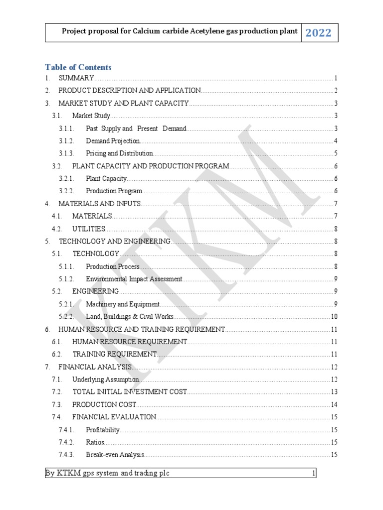 Calcium Carbide Production Plant Proposal | PDF | Net Present Value ...