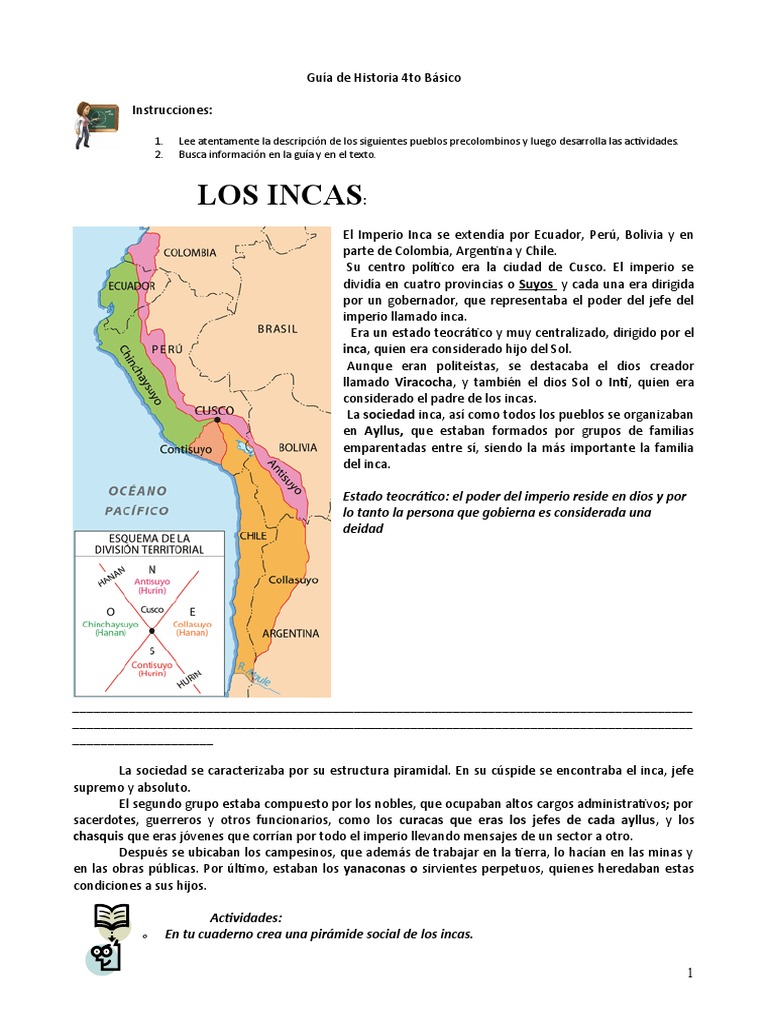 Guía 4to Los Incas | PDF | Imperio Inca | Andes