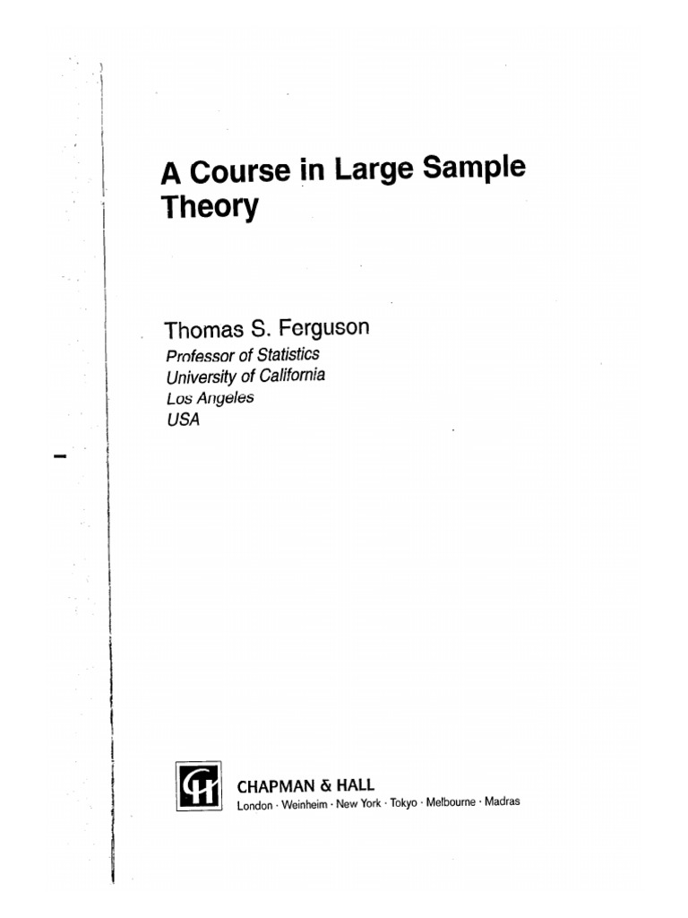 A Course in Large Sample Theory | PDF