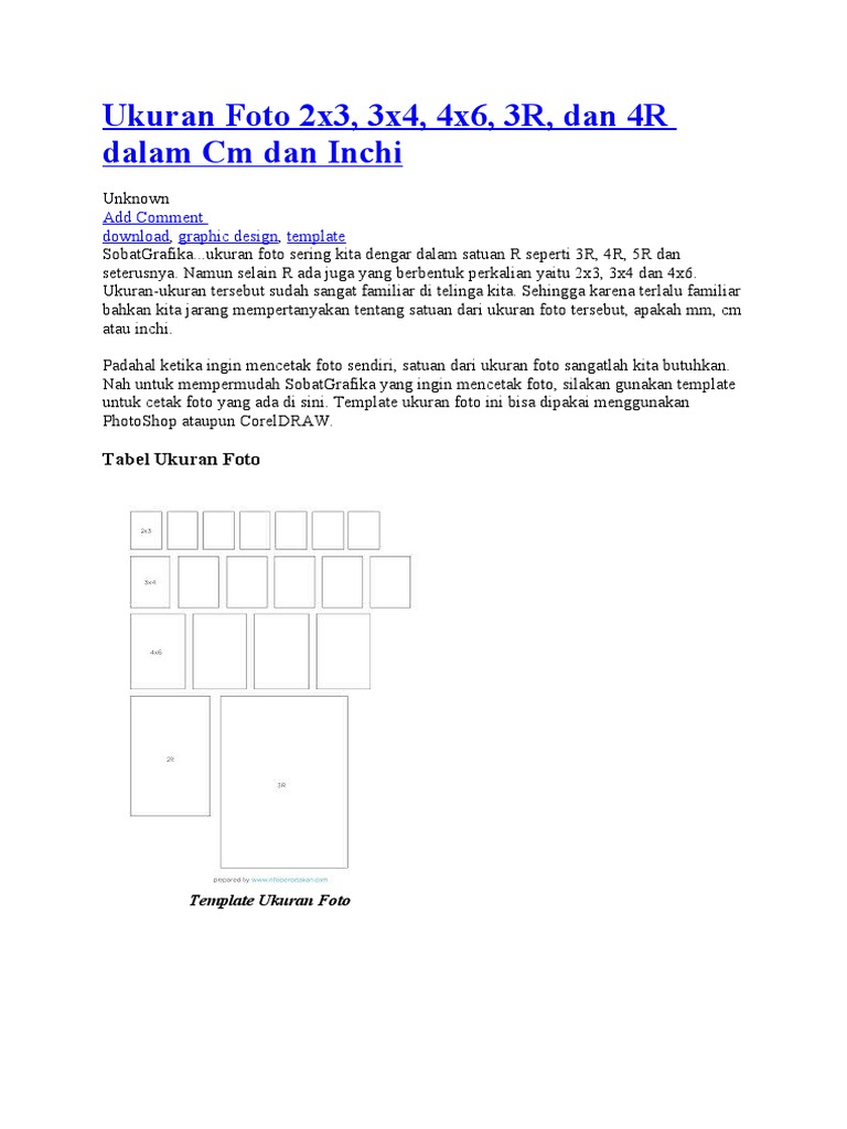 Ukuran Foto 2x3 | PDF | Griya & Taman | Komputer