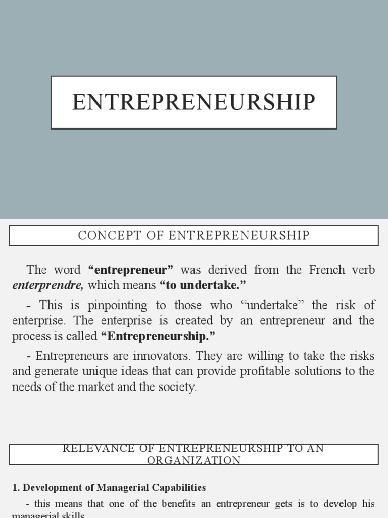 ENTREPRENEURSHIP | PDF | Entrepreneurship | Sales