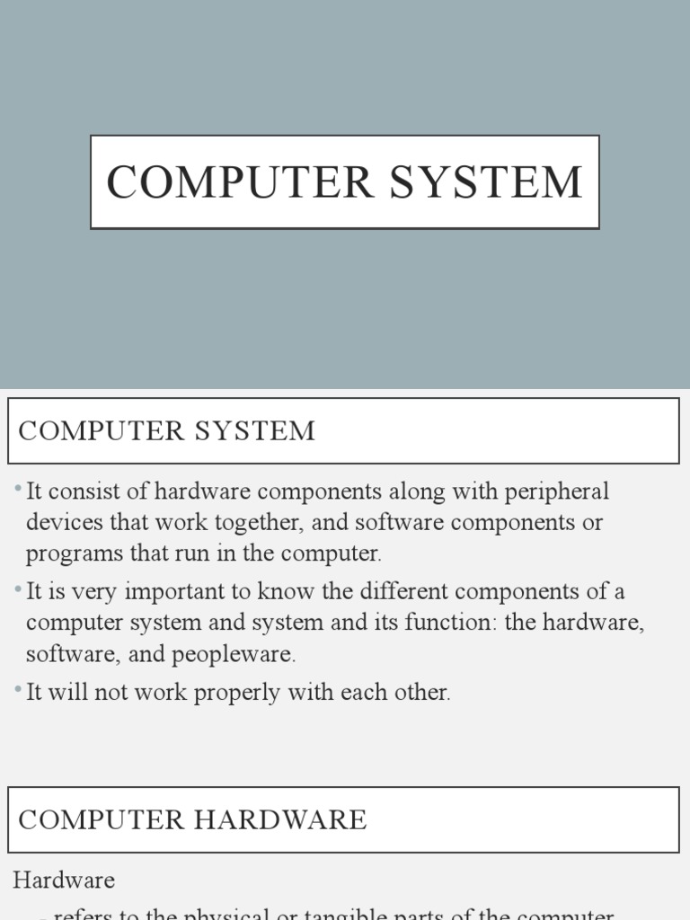 Computer System | Download Free PDF | Computer Data Storage | Computer Keyboard