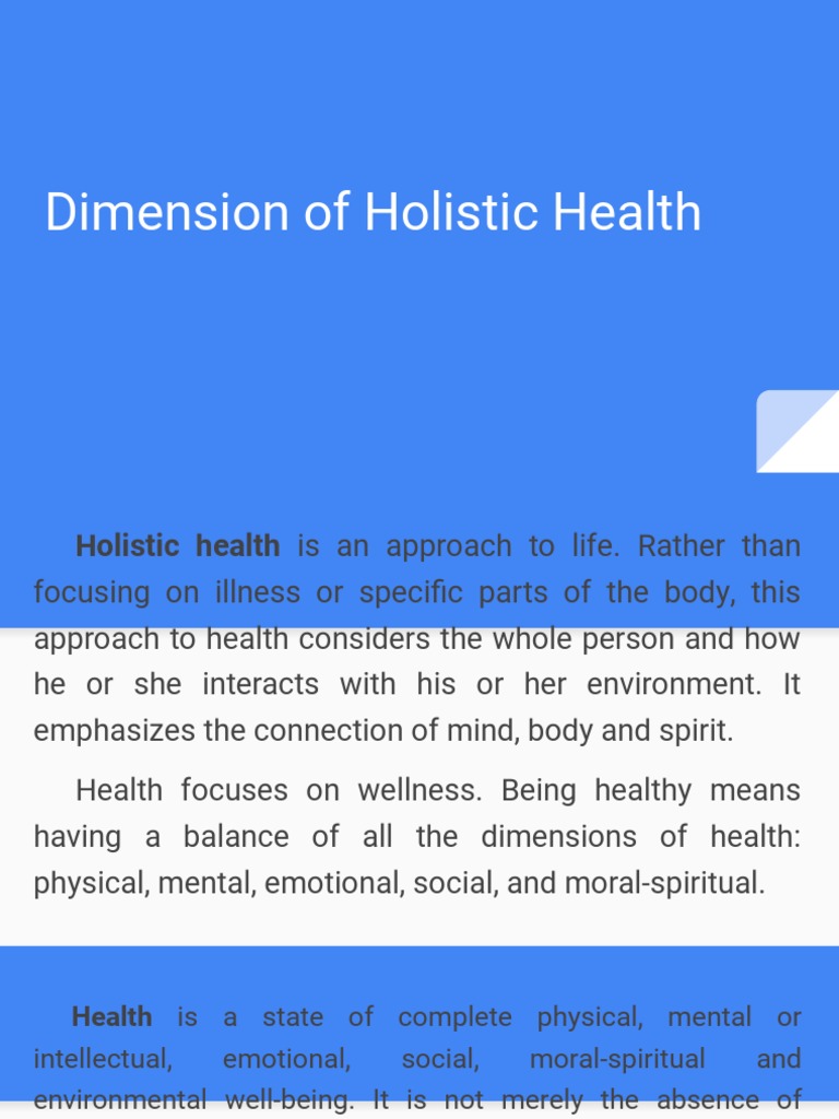 Dimension of Holistic Health | PDF