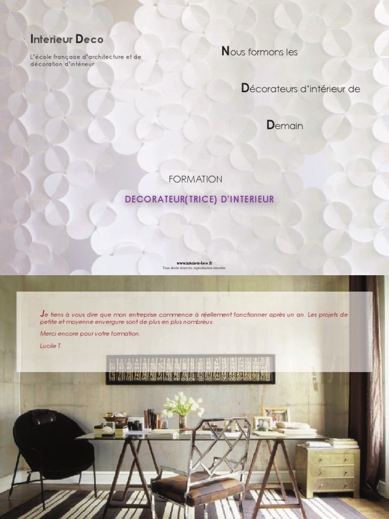 Brochure Decorateur Interieur | PDF