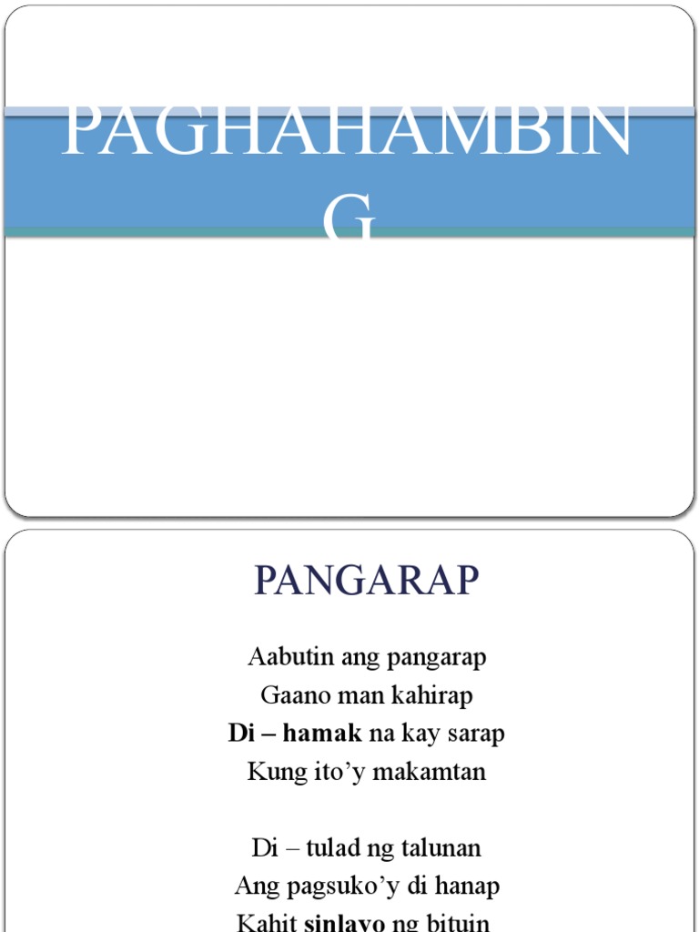 PAGHAHAMBING Fil 8 | PDF