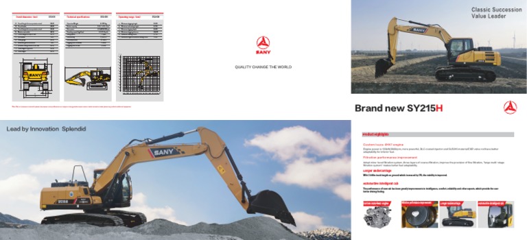 SY215H三折页2 | PDF | Length | Vehicles