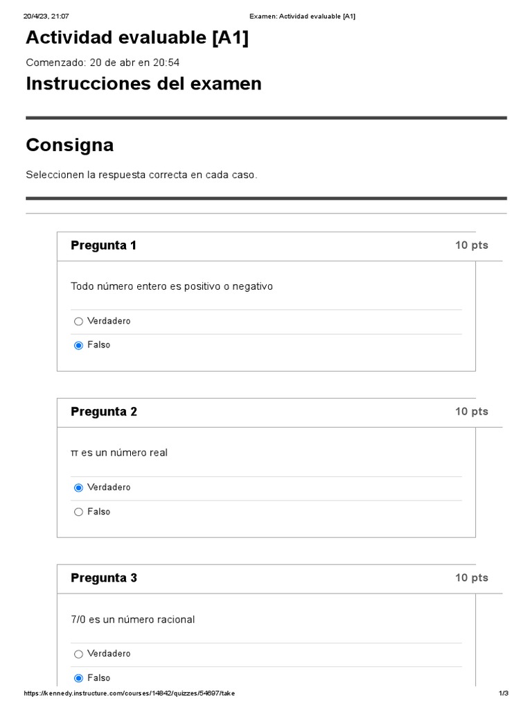 Examen - Actividad Evaluable (A1) NOTA 100% | PDF | Números | Notación Matemática