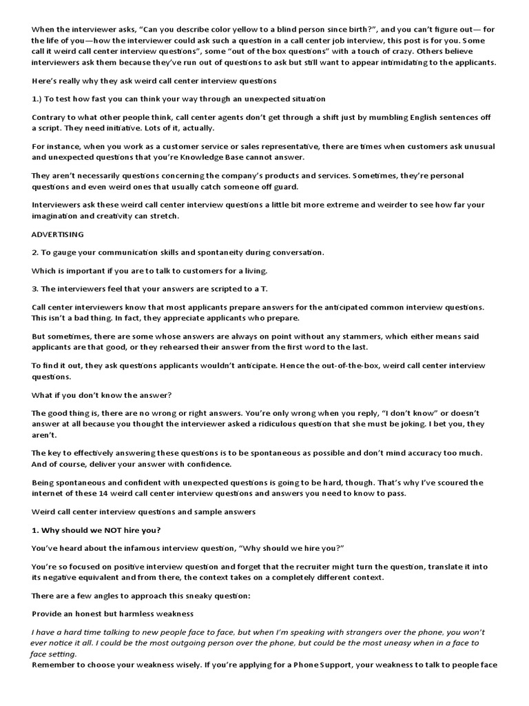 Out of The Box Questions | PDF | Question | Job Interview