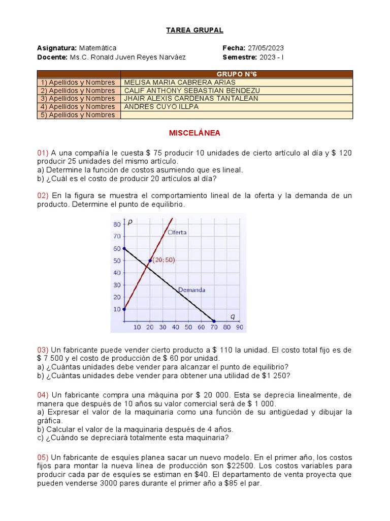 Tarea Grupal GRUPO 6 | PDF
