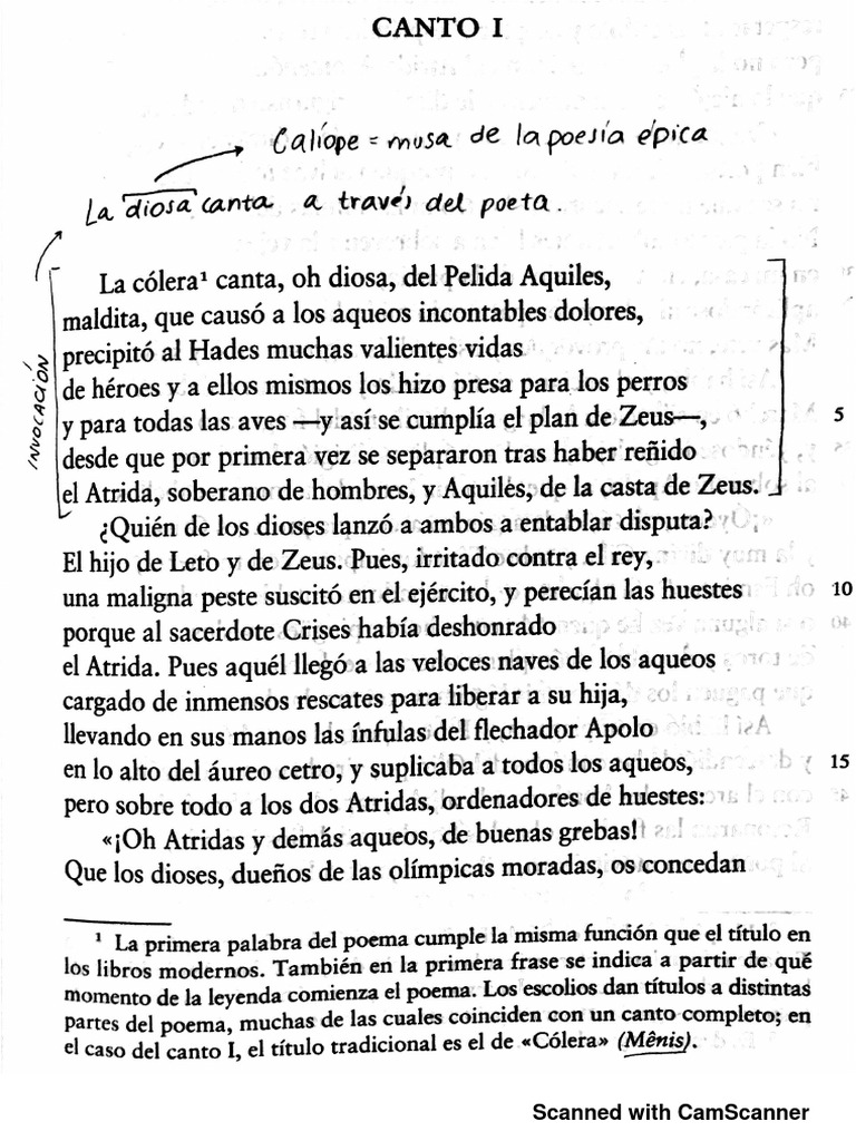 Ilíada Canto I | PDF