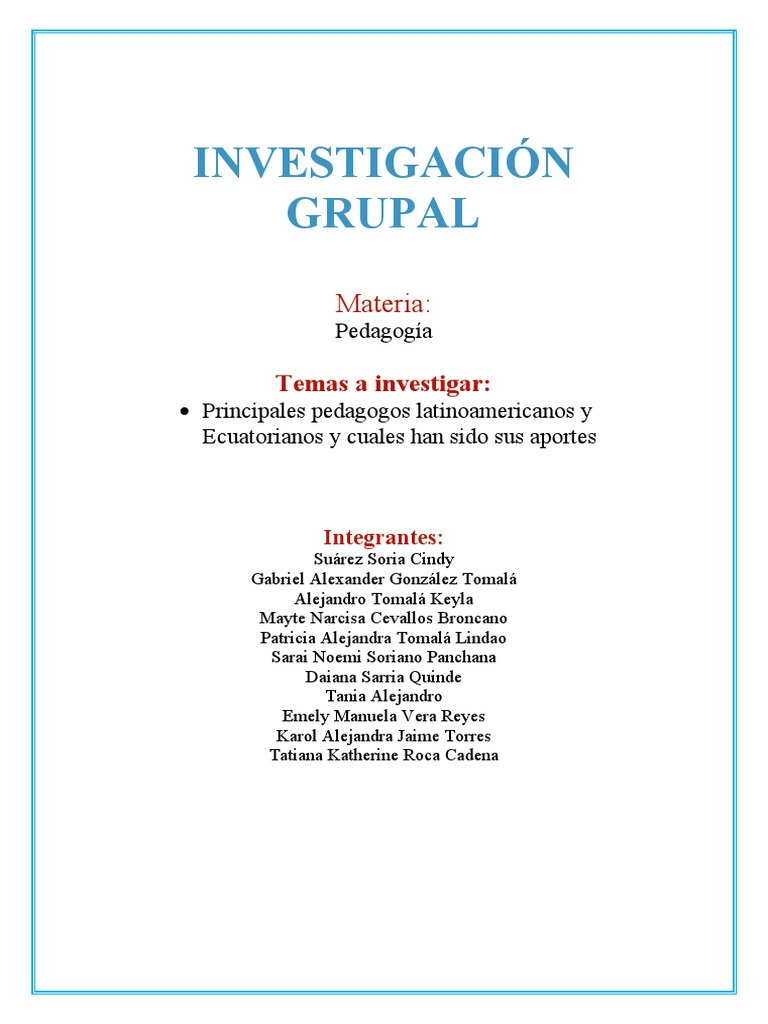 Investigación Grupal-1 | PDF