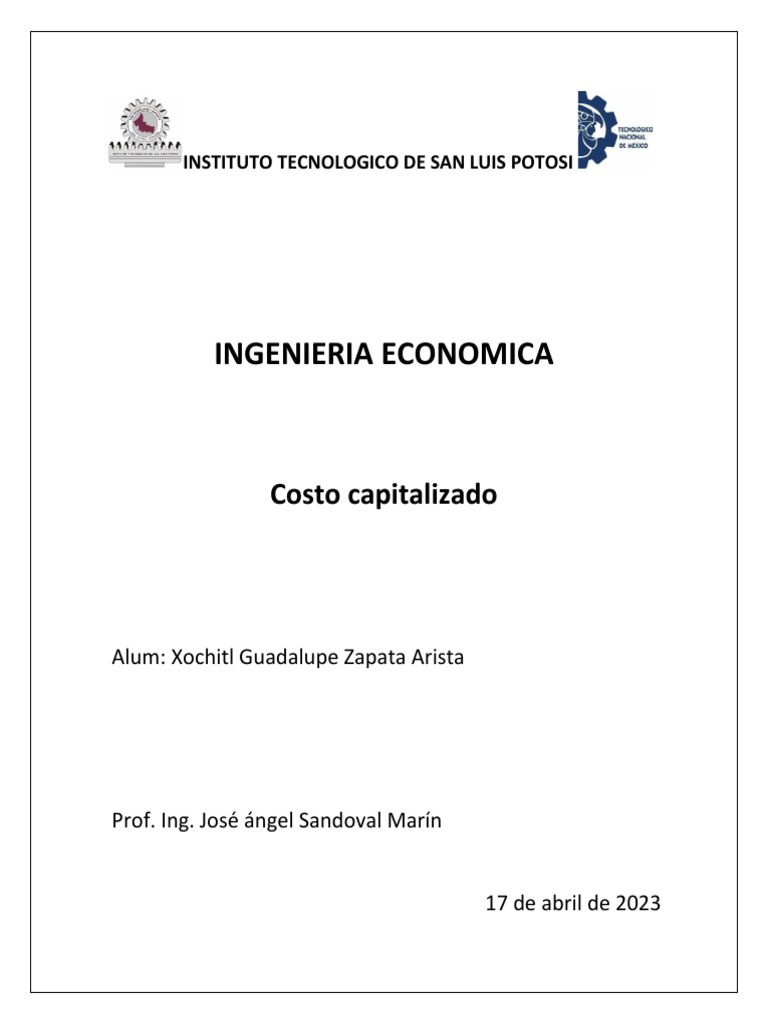 Costo Capitalizado | PDF | Ciencias económicas | Economias
