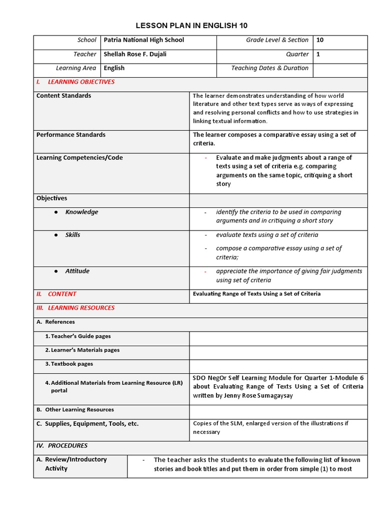DLP-ENG10-Q1-MELC-6-WEEK 6 | PDF