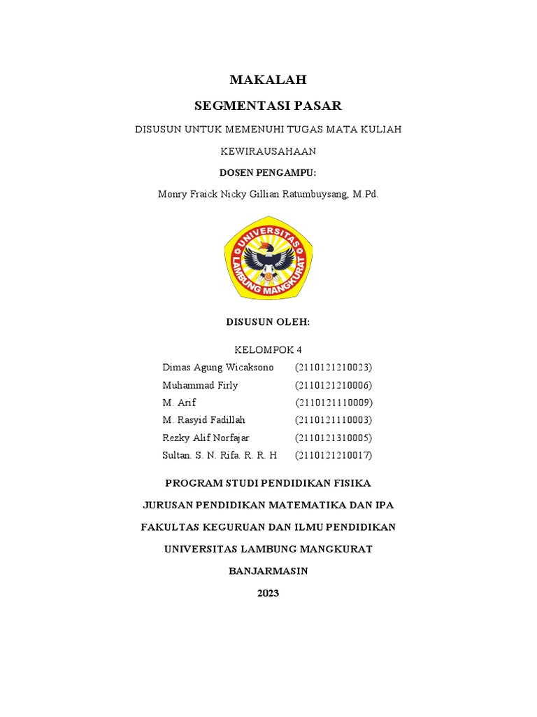 Panduan Lengkap Segmentasi Pasar | PDF