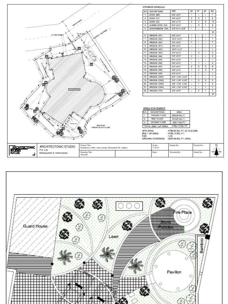 Architectural Plans for Bhaisepati Residence | PDF | Technical Drawing ...