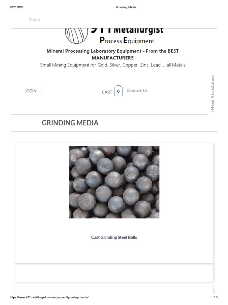 911 Metallrgist Grinding Media | PDF | Mill (Grinding) | Steel