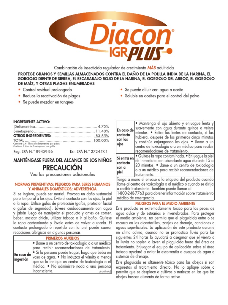 Diacon IGR PLUS Spanish Specimen Label PDF | PDF