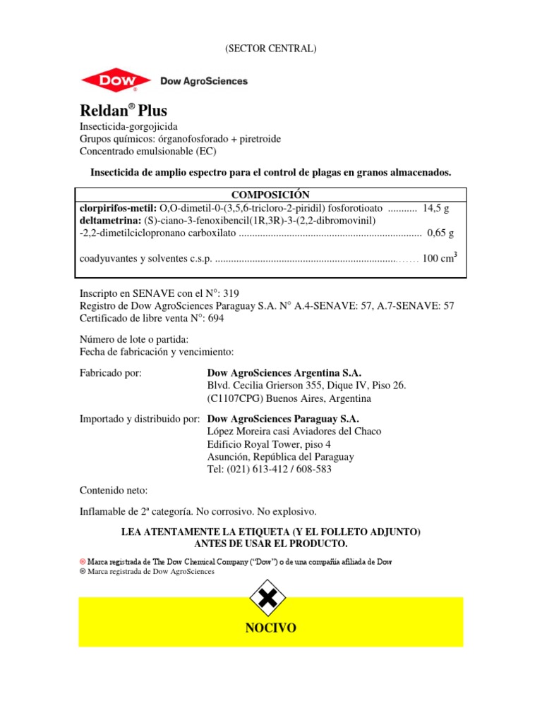 DF Label ReldanPlus | PDF | Agua | Química