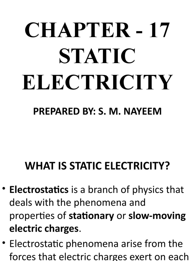 Chapter - 17 Static Electricity | PDF | Electric Charge | Electrostatics