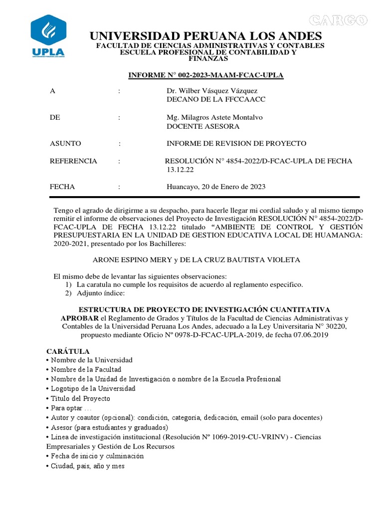 Observaciones Proyecto Control Presupuestario | PDF | Interacciones de disciplina académica ...