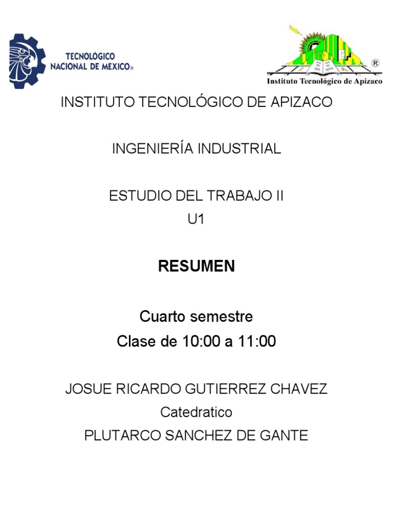 Sistema De Tiempos Predeterminados Pdf Hora