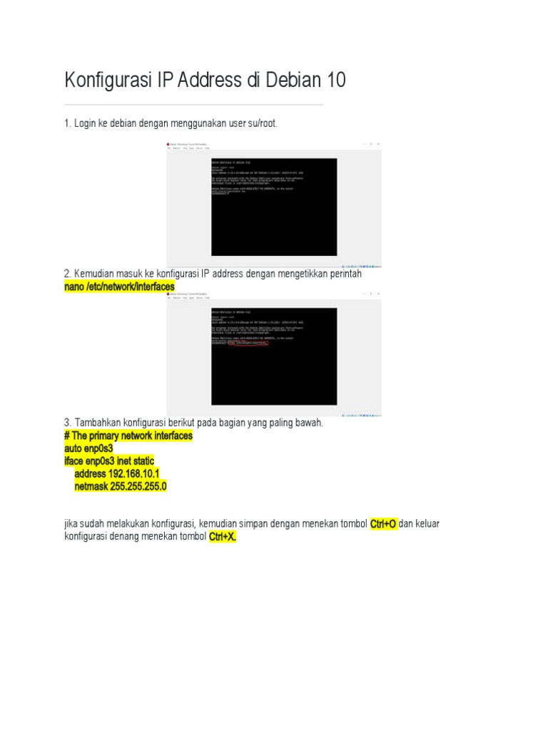 Konfigurasi IP Address Di Debian 10 | PDF