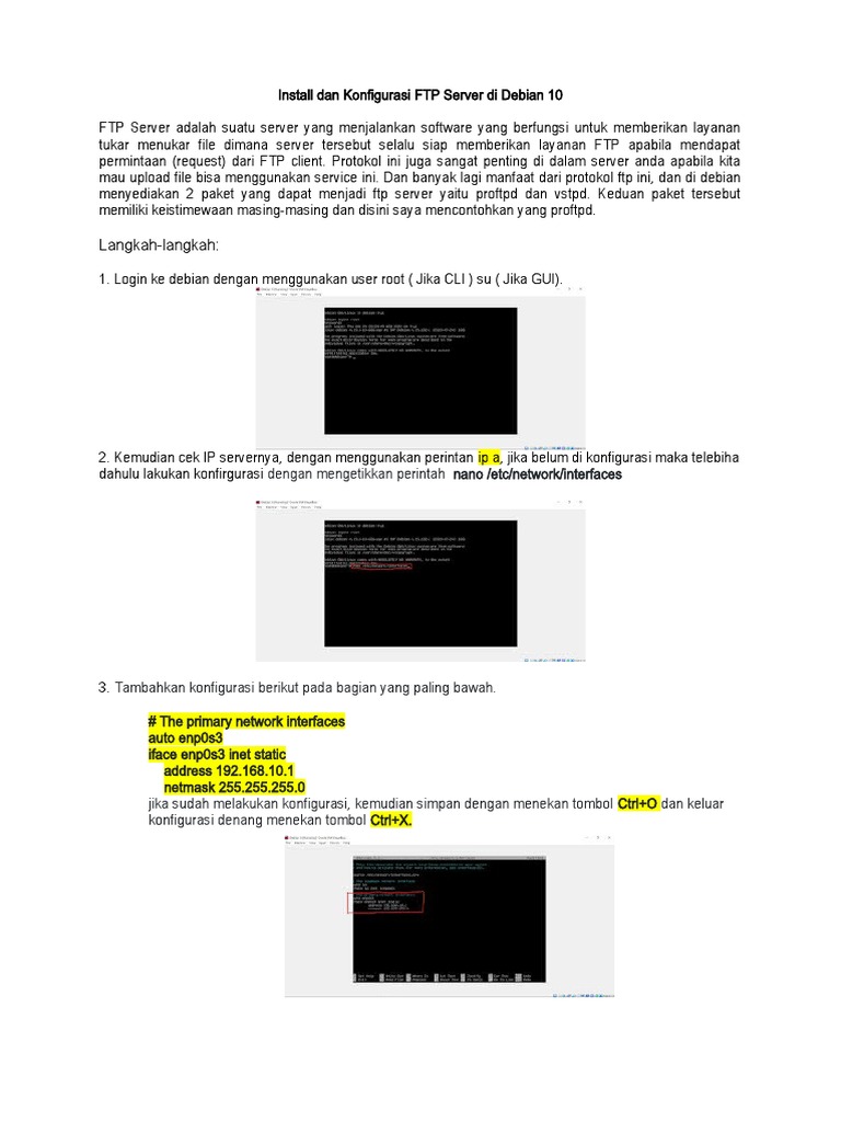 Install Dan Konfigurasi FTP Server Di Debian 10 | PDF