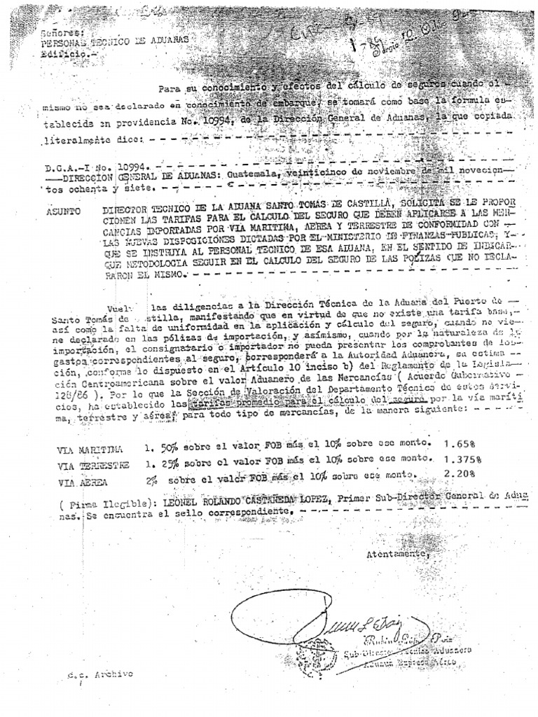 Circular 4-89 DGA SEGURO DE ADUANA | PDF
