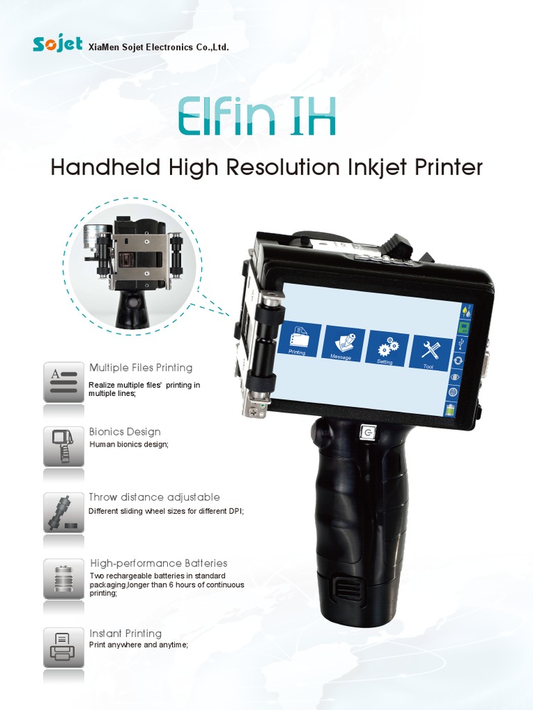 Handheld High Resolution Inkjet Printer: Xiamen Sojet Electronics Co ...