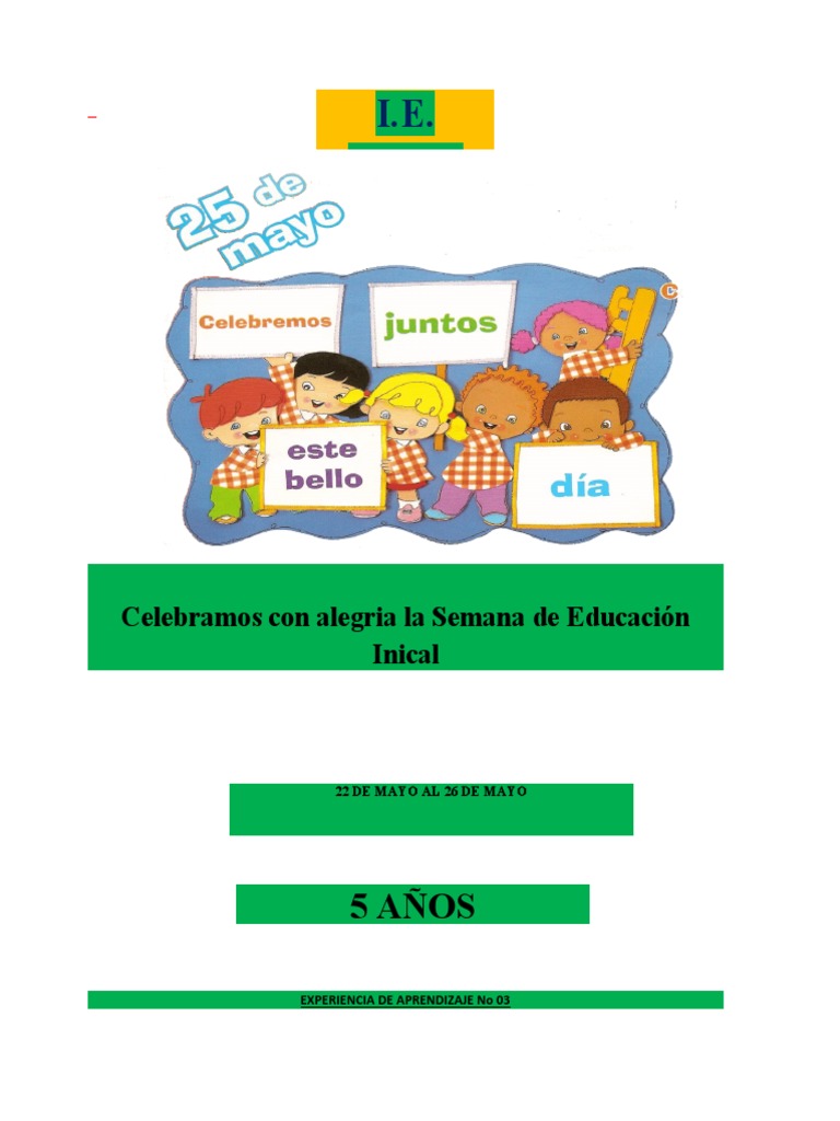 Sesiones de La Semana de La Educacion Inicial | PDF | Educación de la primera infancia | Maestros