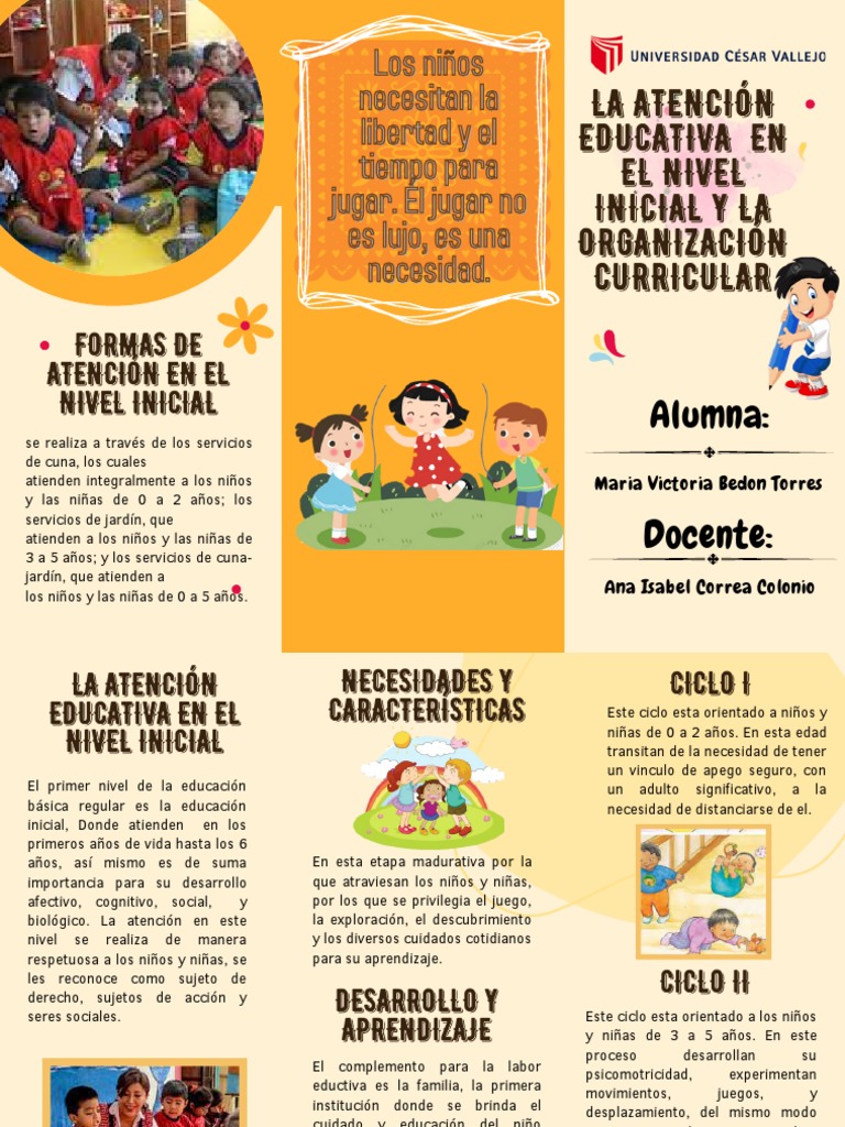 Triptico | PDF | Educación de la primera infancia | Cognición