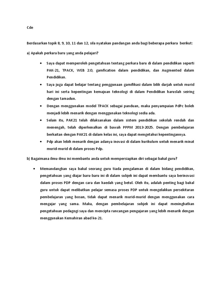 Cde | PDF | Karier & Perkembangan