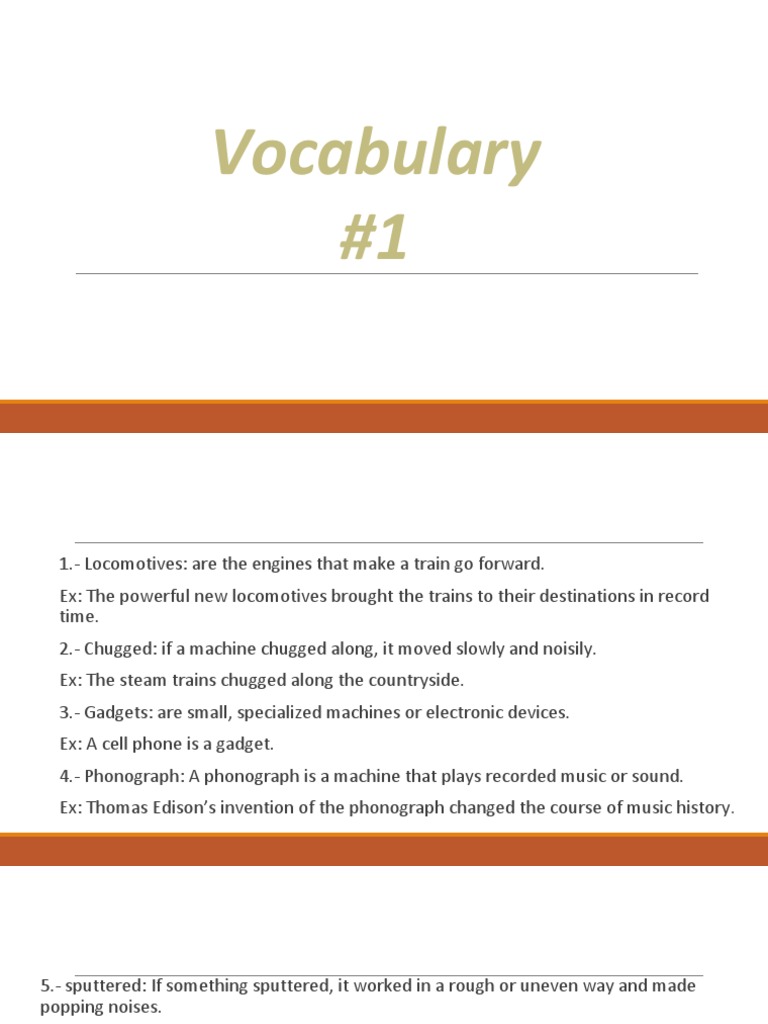 Vocabulary 1 | PDF