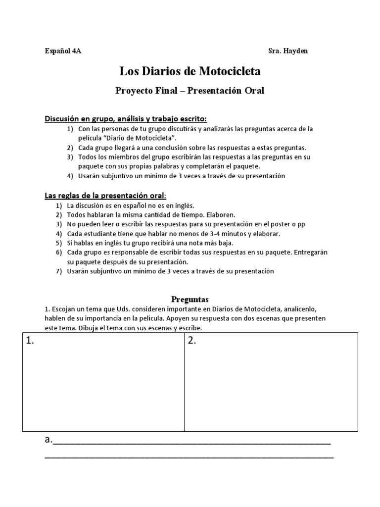 2022 Discusion y Proyecto Diario de Motocicleta | PDF