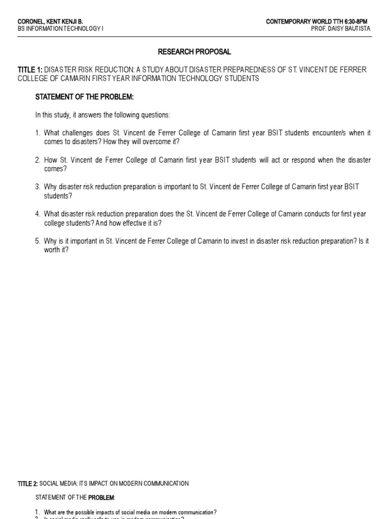 ConWorld Research Proposal | PDF