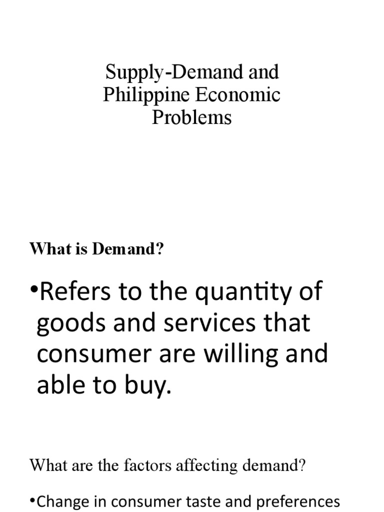(#2)Supply-Demand and Philippine Economic Problems | PDF | Prices ...