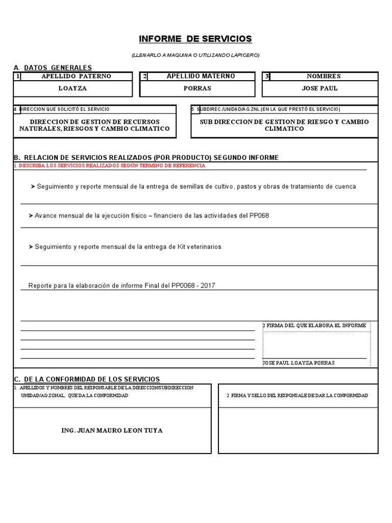 Informe de Servicios - Segundo Entregable - Roberto Álvarez | PDF