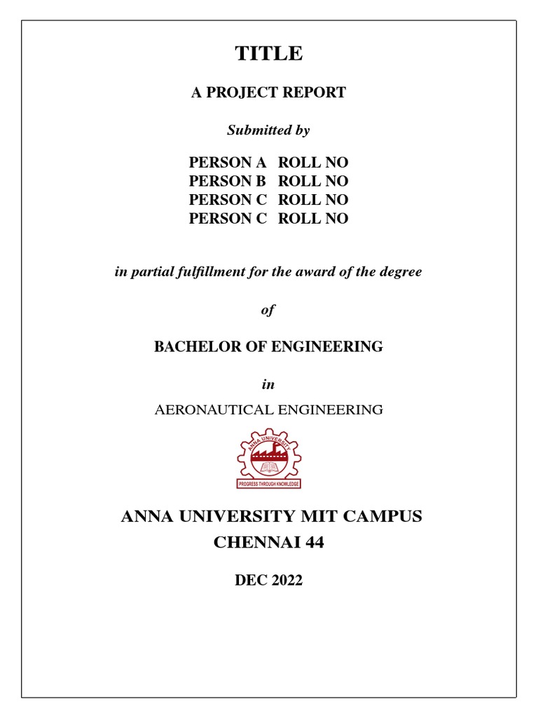 Anna University Project Report | PDF | Physical Quantities | Mechanical Engineering