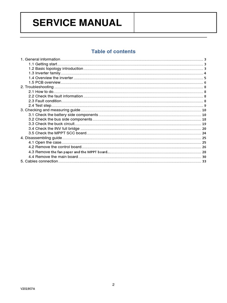 Inverter Service Manual: Troubleshooting Guide | PDF | Power Inverter ...