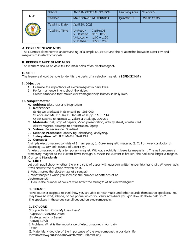 Q3 - Science5 - Week 8 | PDF | Electromagnetic Radiation | Electricity