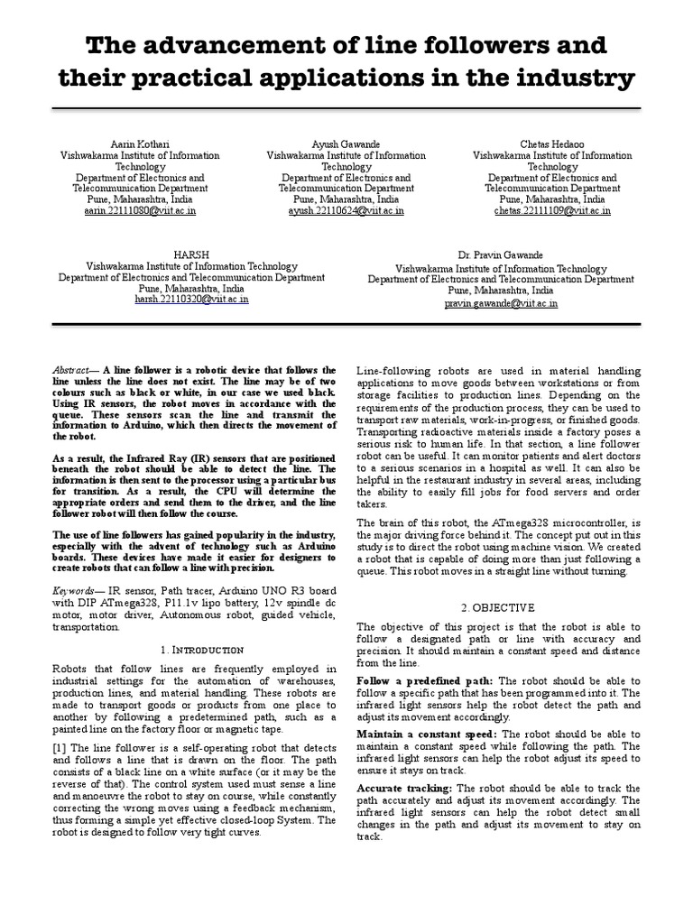 Line Followers in Industry | PDF