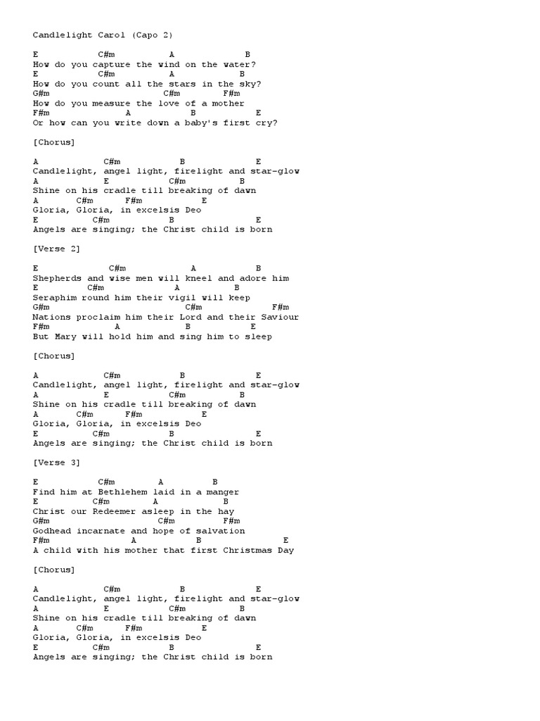Candlelight Carol Chords and Lyrics | PDF
