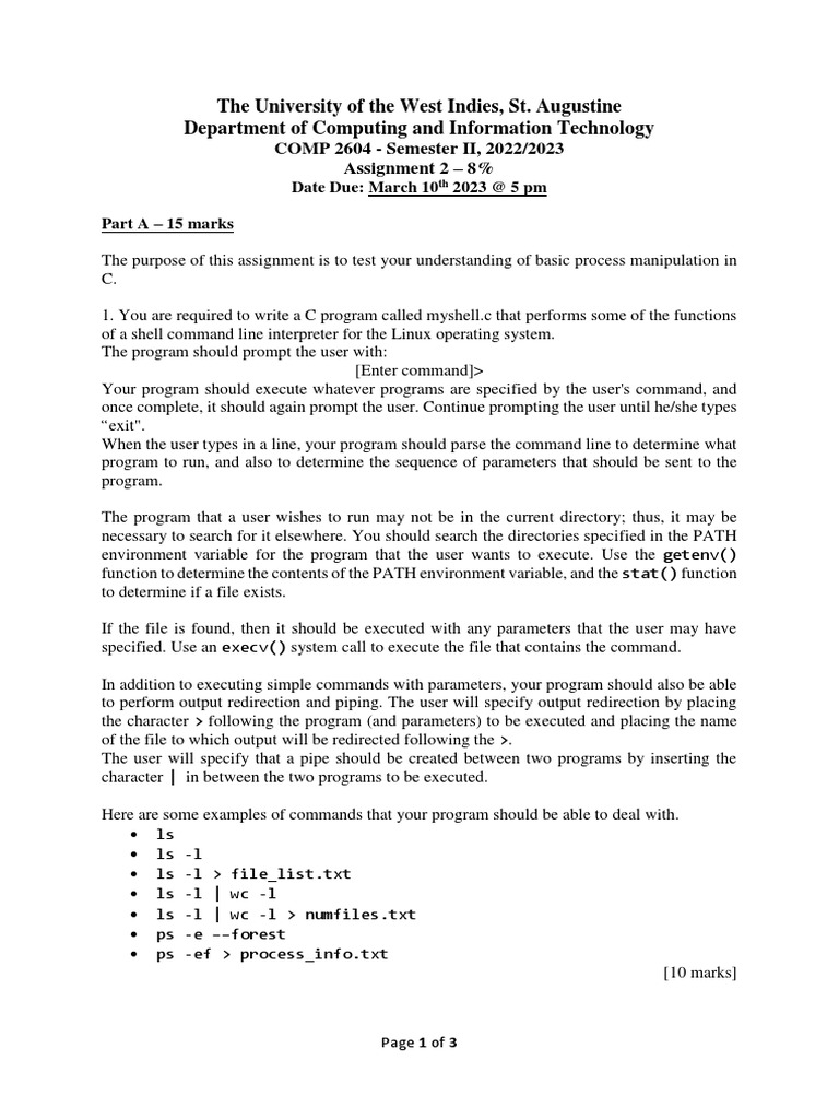 Operating System Assignment Programs Pdf Command Line Interface Computer Program