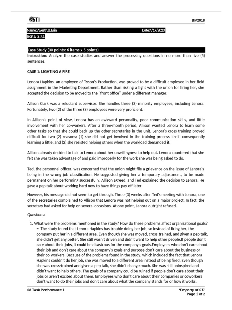 08 Task Performance 1 2 8 | Download Free PDF | Motivation | Motivational