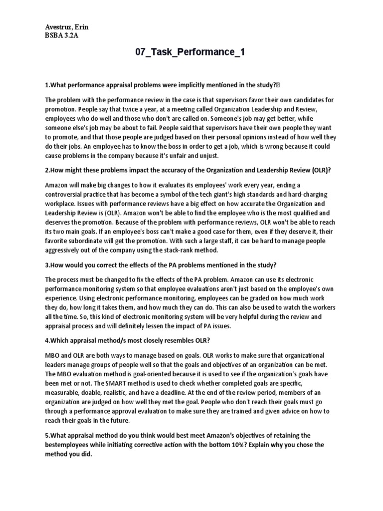 07 Task Performance 1 | PDF | Performance Appraisal | Cognitive Science