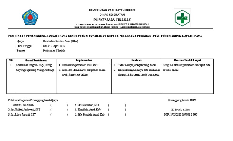 Form Pembinaan Bidan Desa April | PDF